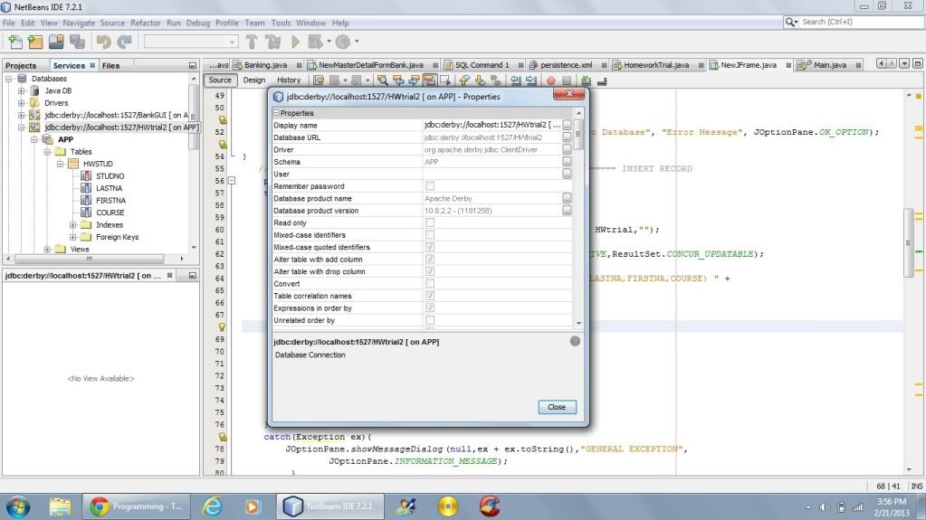 Cannot Connect Java To Derby Tech Support Forum 3512